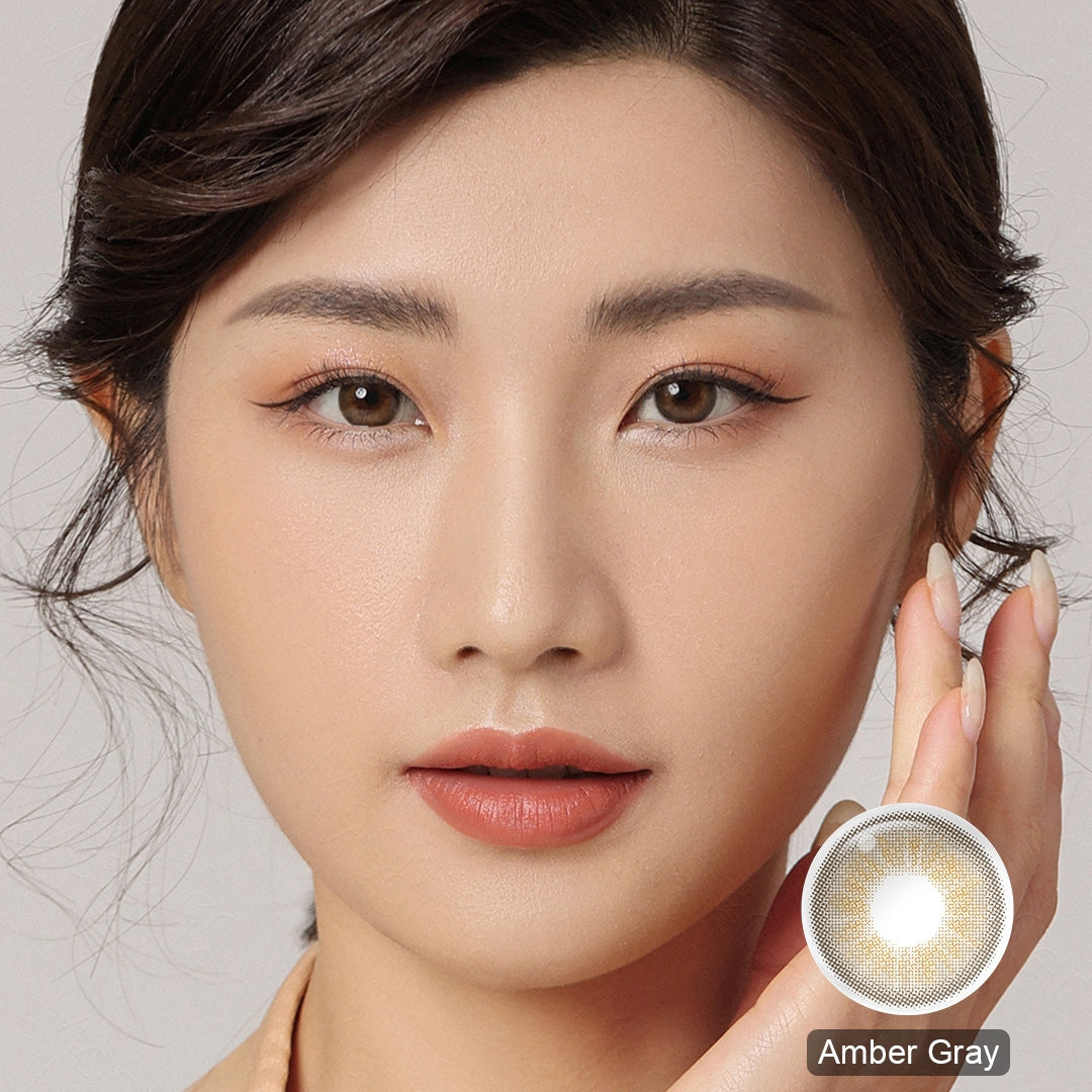 Desire II Amber Gray Colored Contacts with Natural Looking and ...