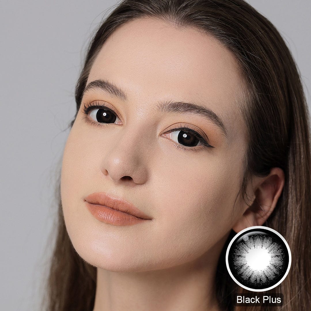 Supersize Black Plus Colored Contacts with Enlarge Effect – Twinklens