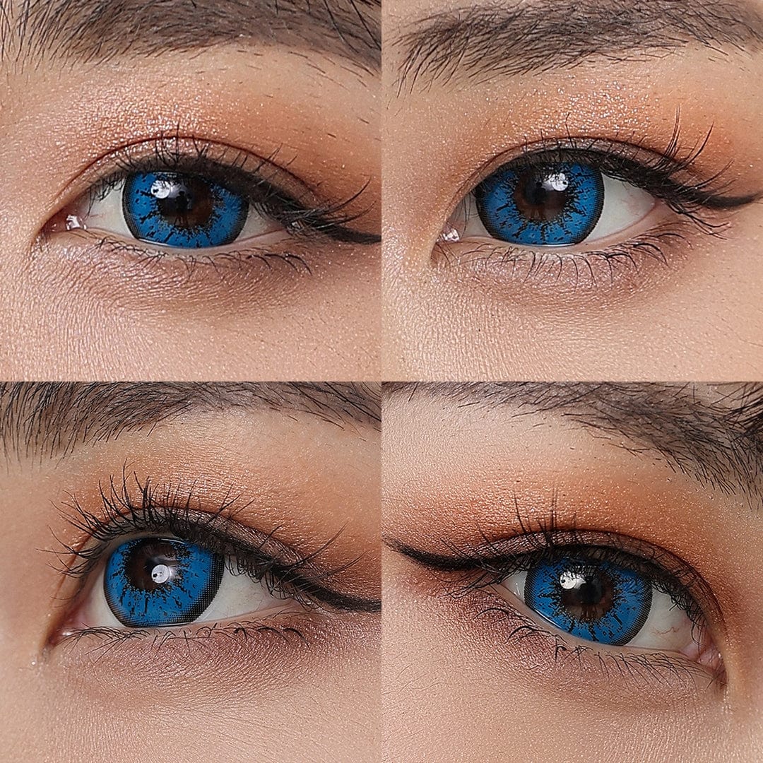 Red Contacts On Blue Eyes